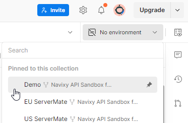 Managing environments | Navixy API Sandbox | Postman API Network