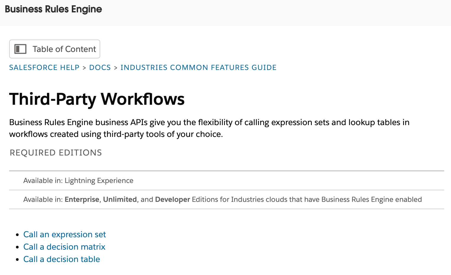 Business Rules Engine | SalesforceCollection | Postman API Network
