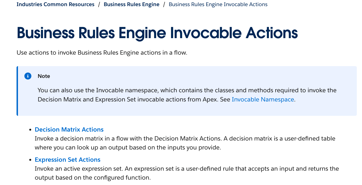 Business Rules Engine Invocable Actions | SalesforceCollection | Postman API Network