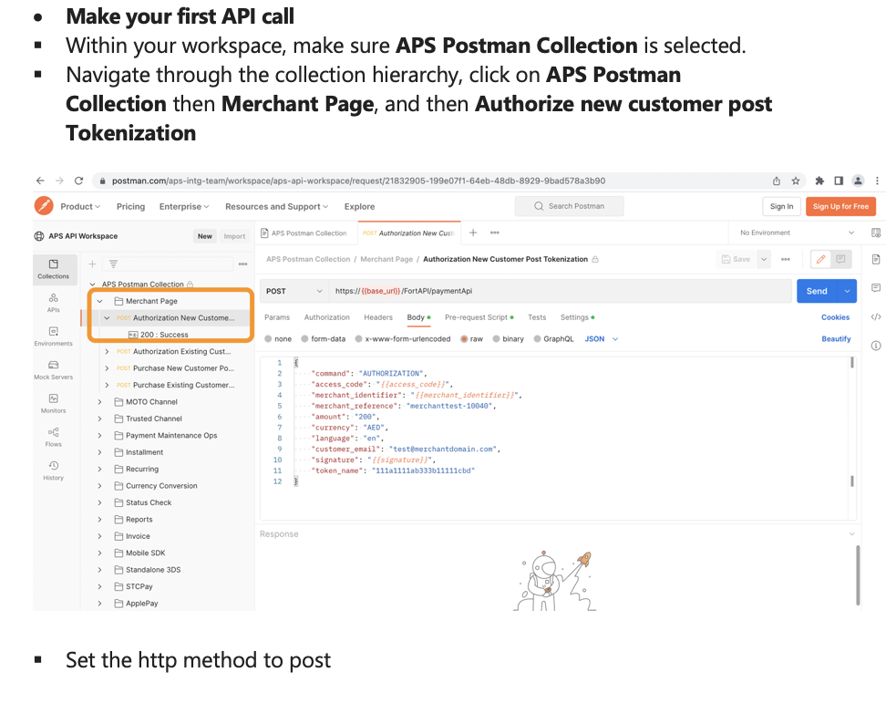 Amazon Payment Services Postman Collection V1 1 Aps Api Workspace Postman Api Network