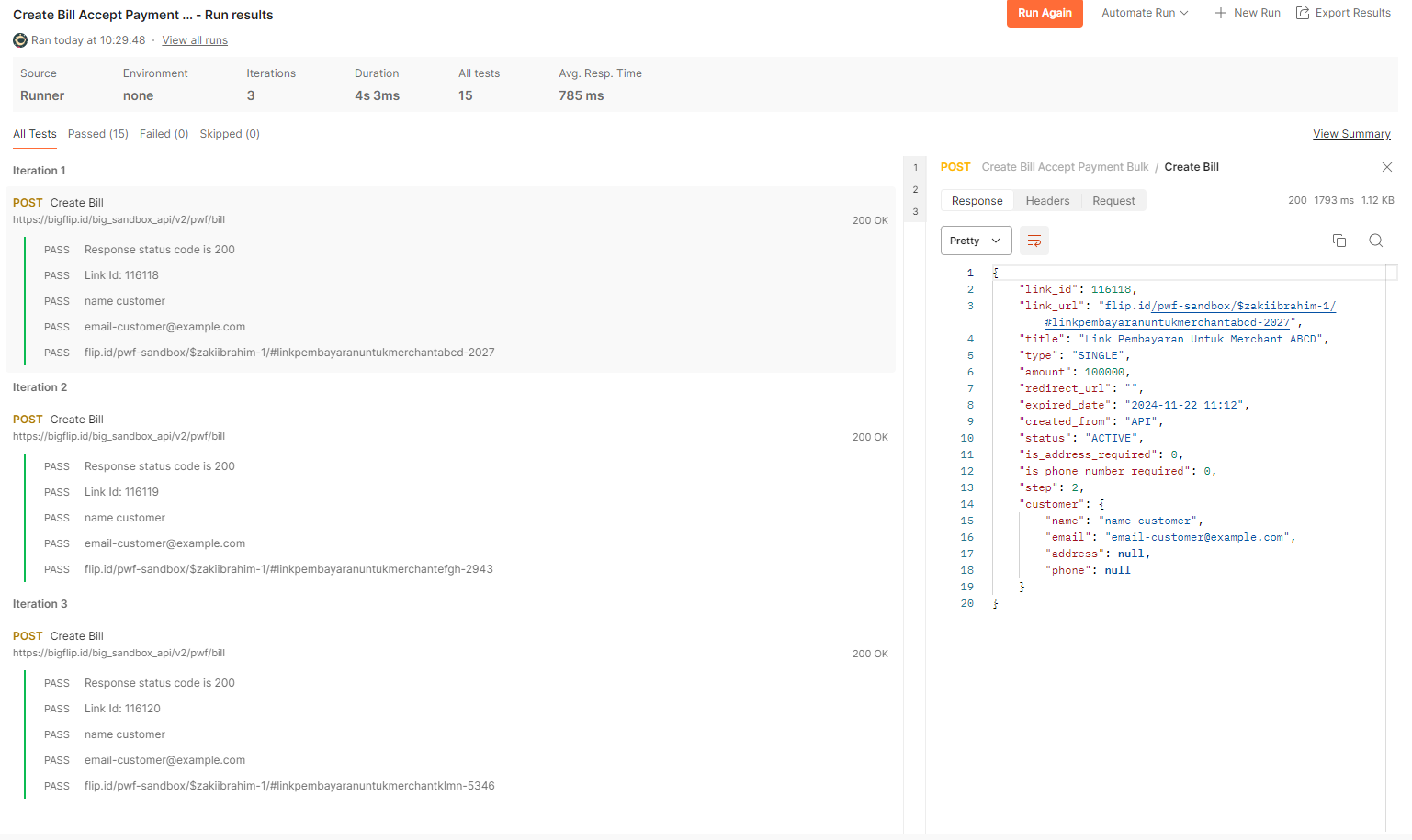 Create Bill Accept Payment Bulk | Flip for Business | Postman API Network