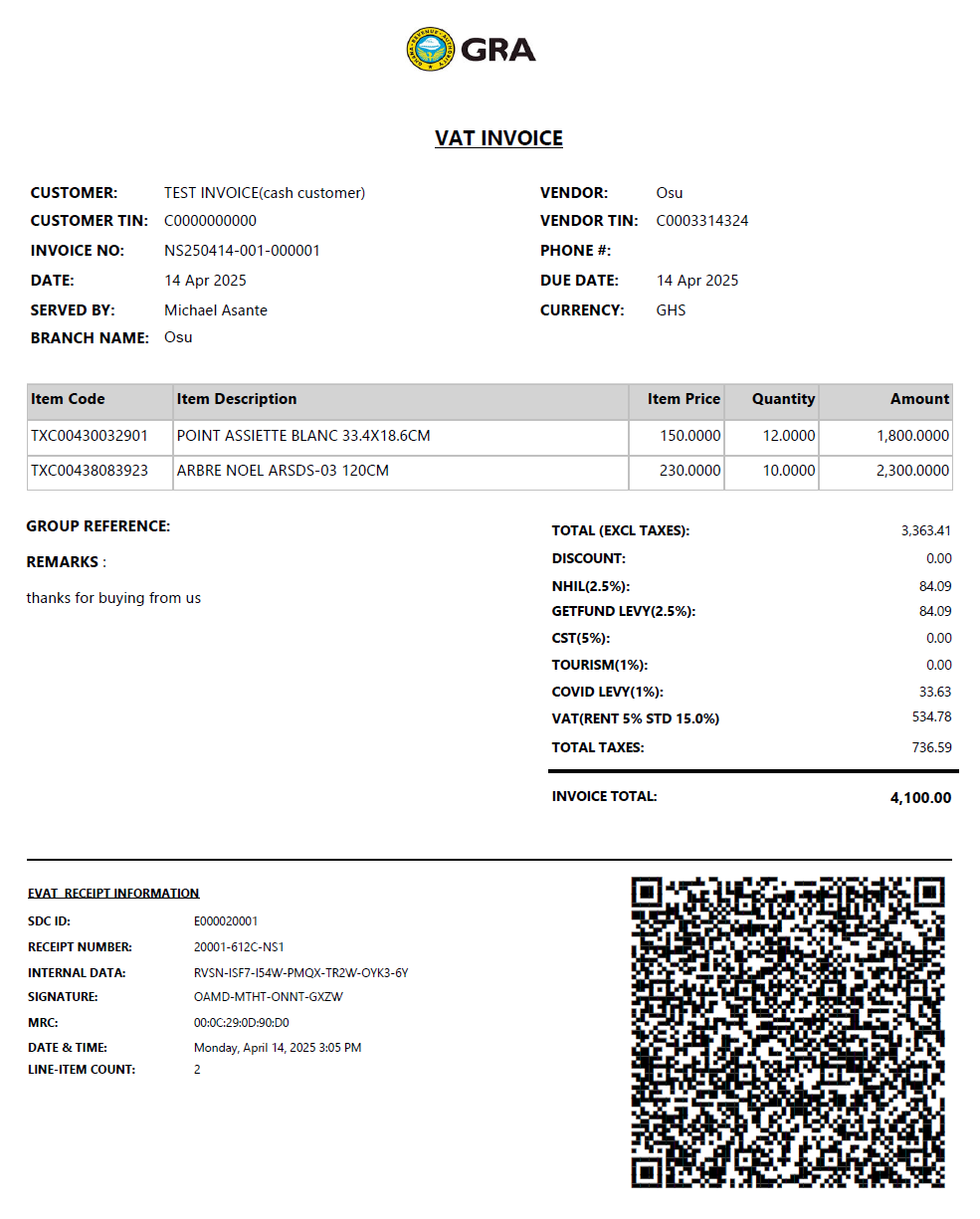GRA E-VAT API - VER 8.2