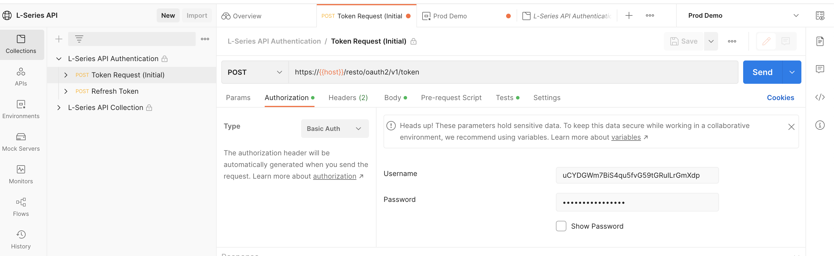 Authentication | L-Series API | Postman API Network