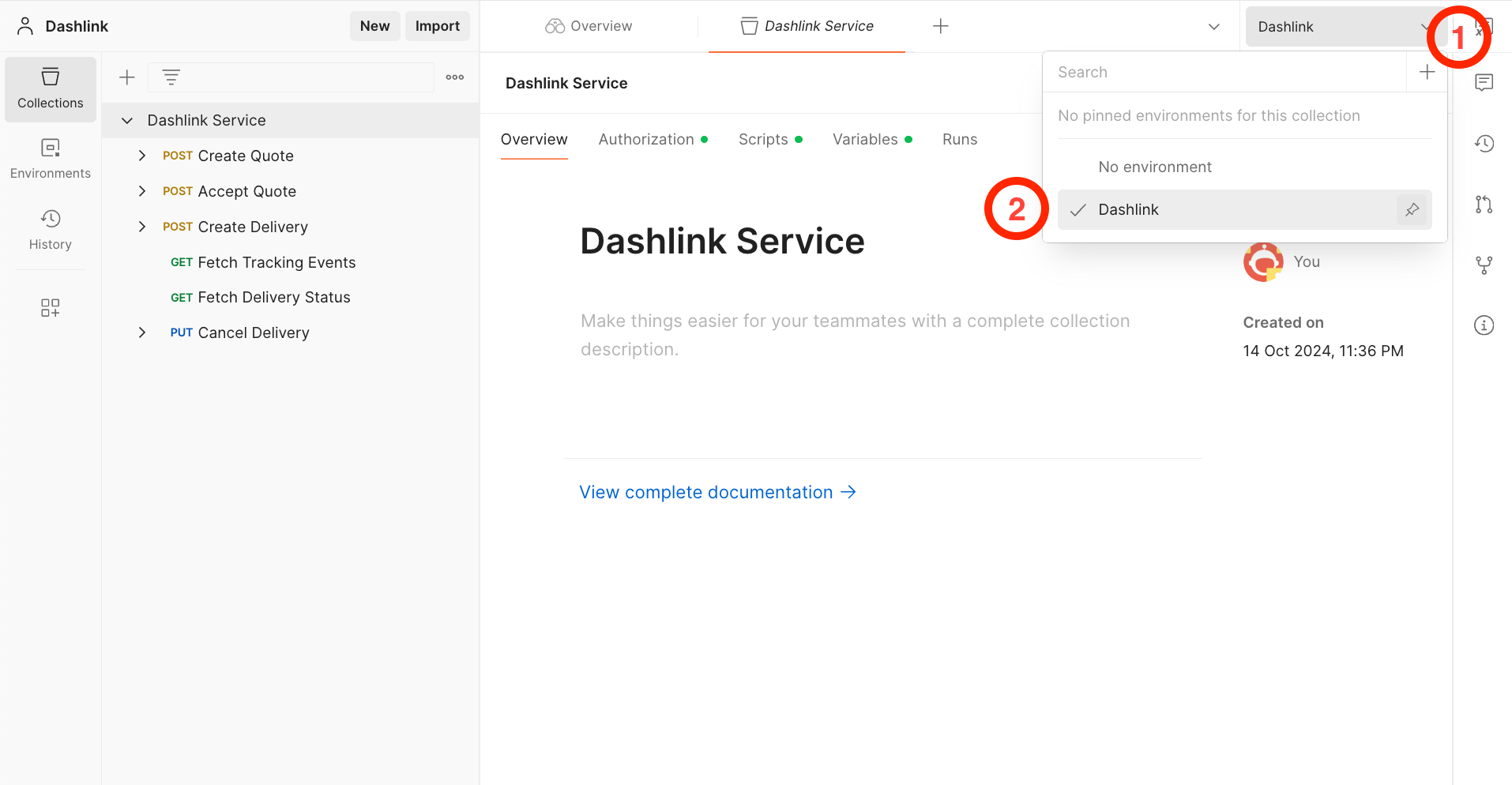 Dashlink | Postman API Network