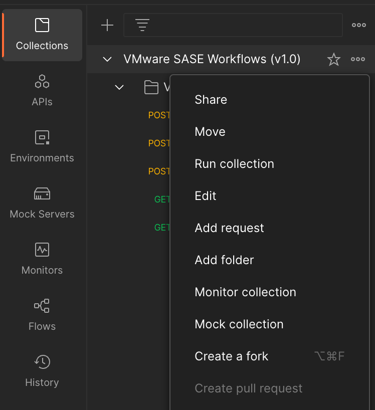 VMware SASE Workflows (v1.0) | VMware SASE APIs | Postman API Network